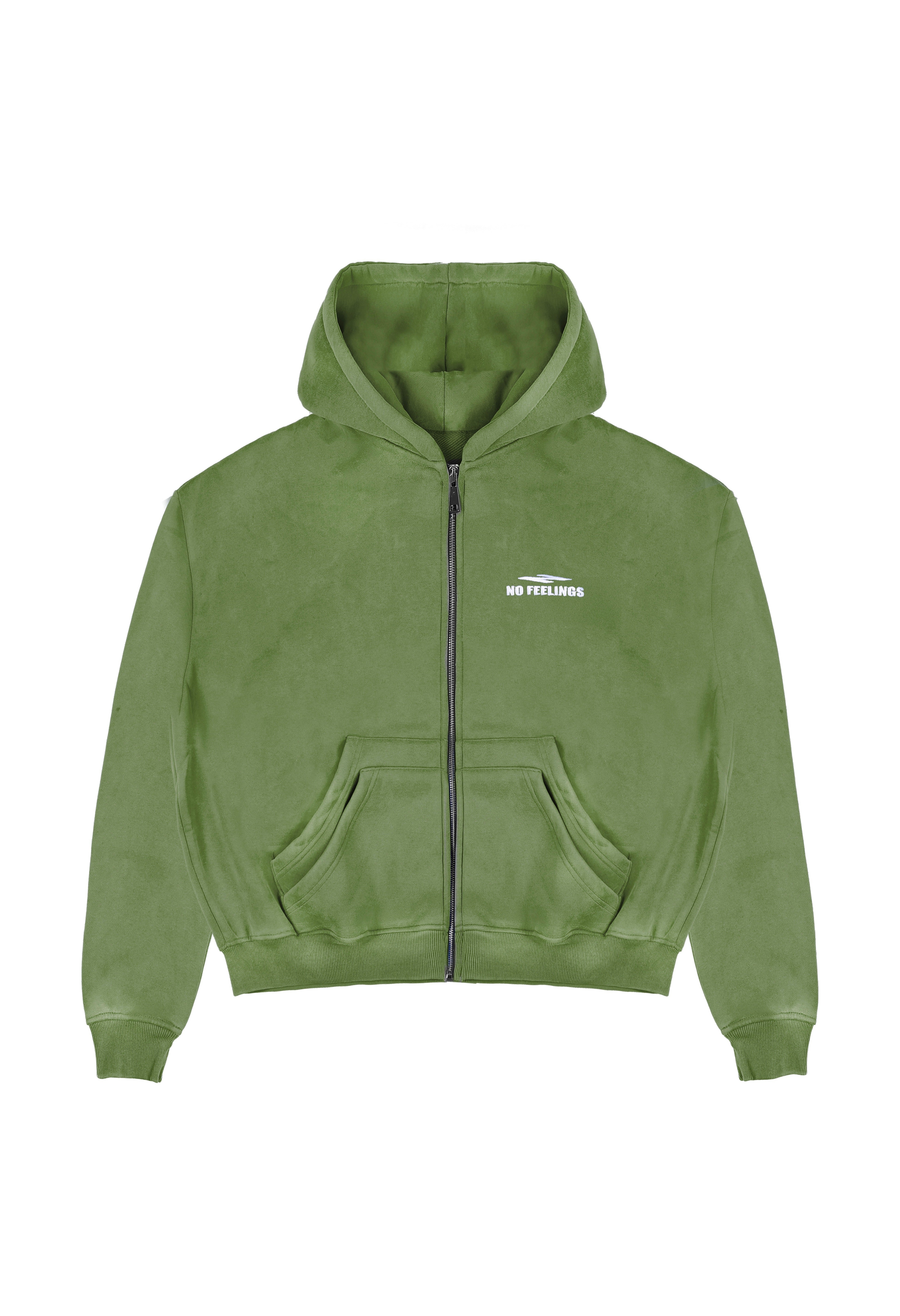 No Feelings 4PF Zip Up Hoodie Forest Green V2 – Ablaj